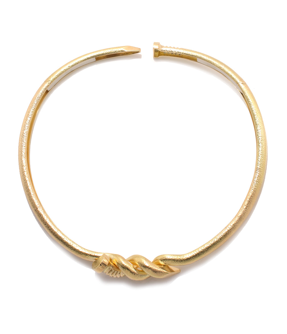 Twisted Nail Collar, Hammered 18K Gold | David Webb New York Twisted Nail Collar, Hammered 18K Gold | David Webb New York