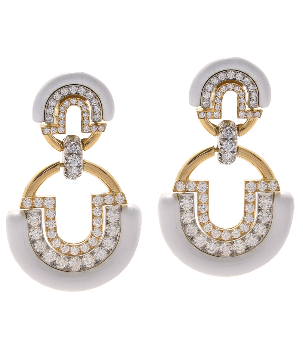 White Enamel Large Unity Earrings | David Webb New York