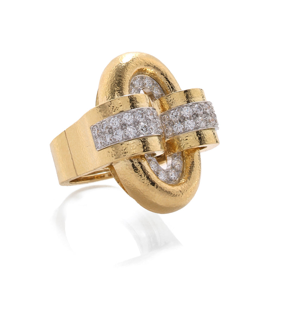 Small Oval Buckle Gold Ring | David Webb New York