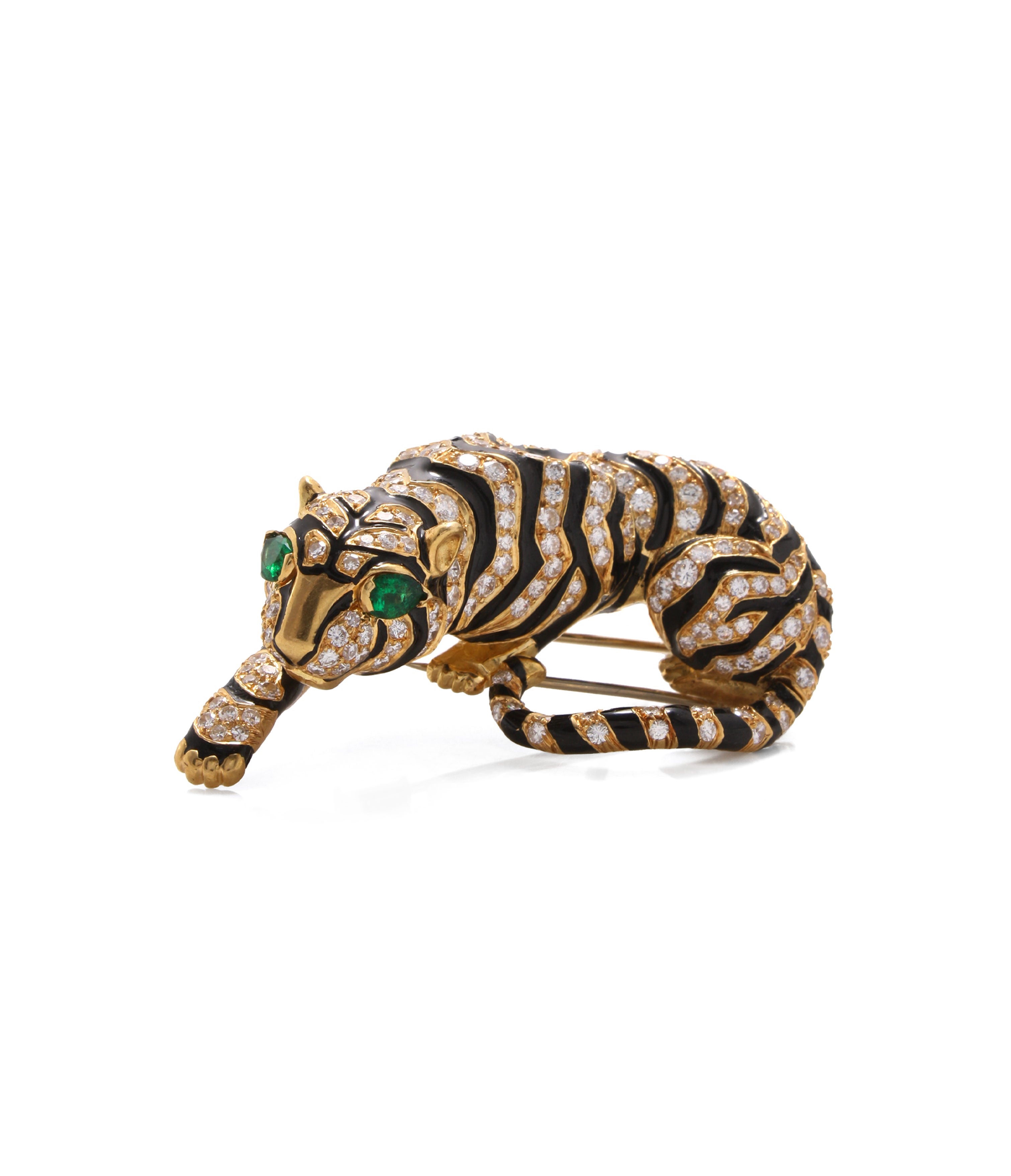 Emerald Eye Tiger Brooch | David Webb New York
