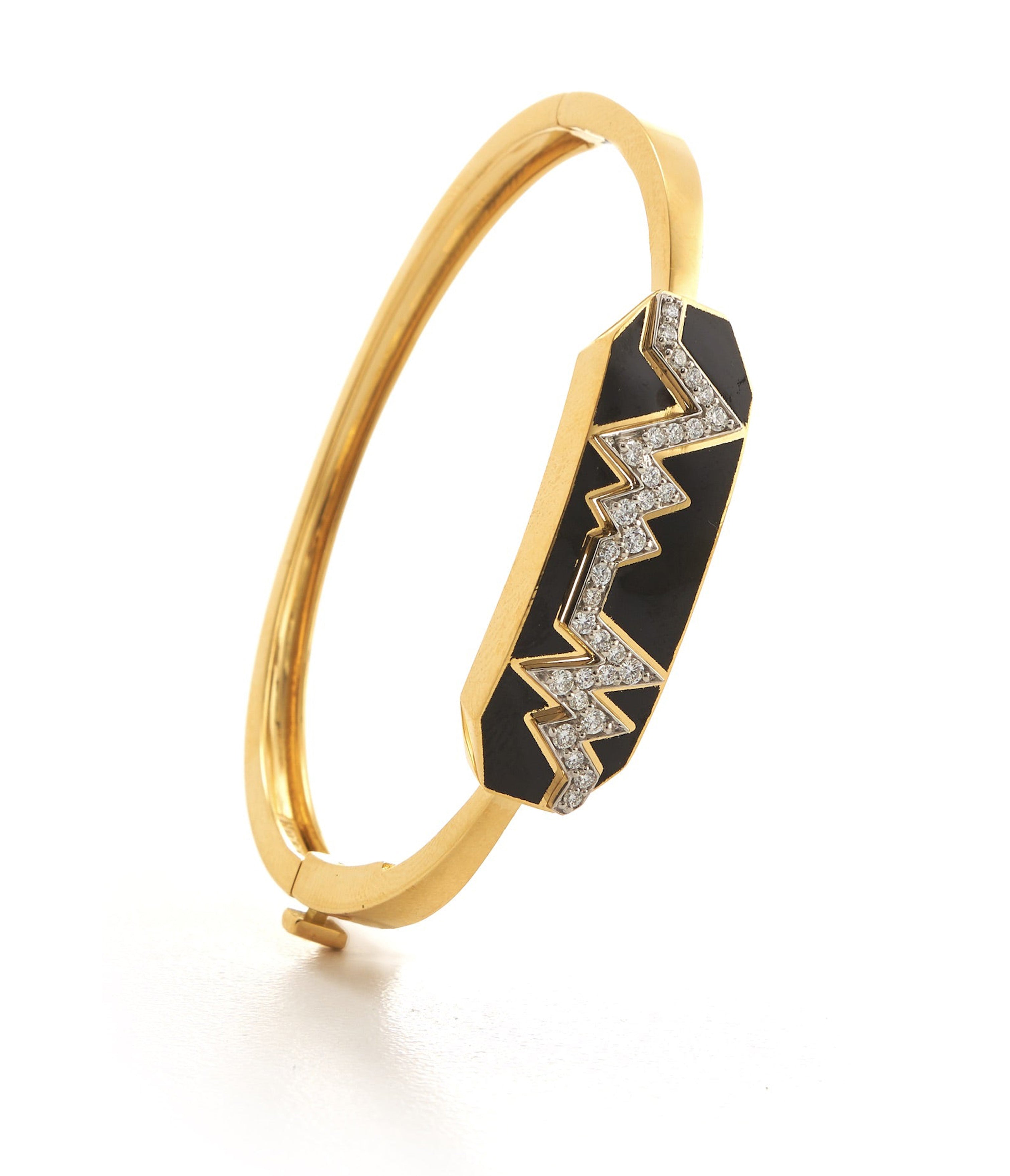 Black Enamel Skip Bracelet | David Webb New York