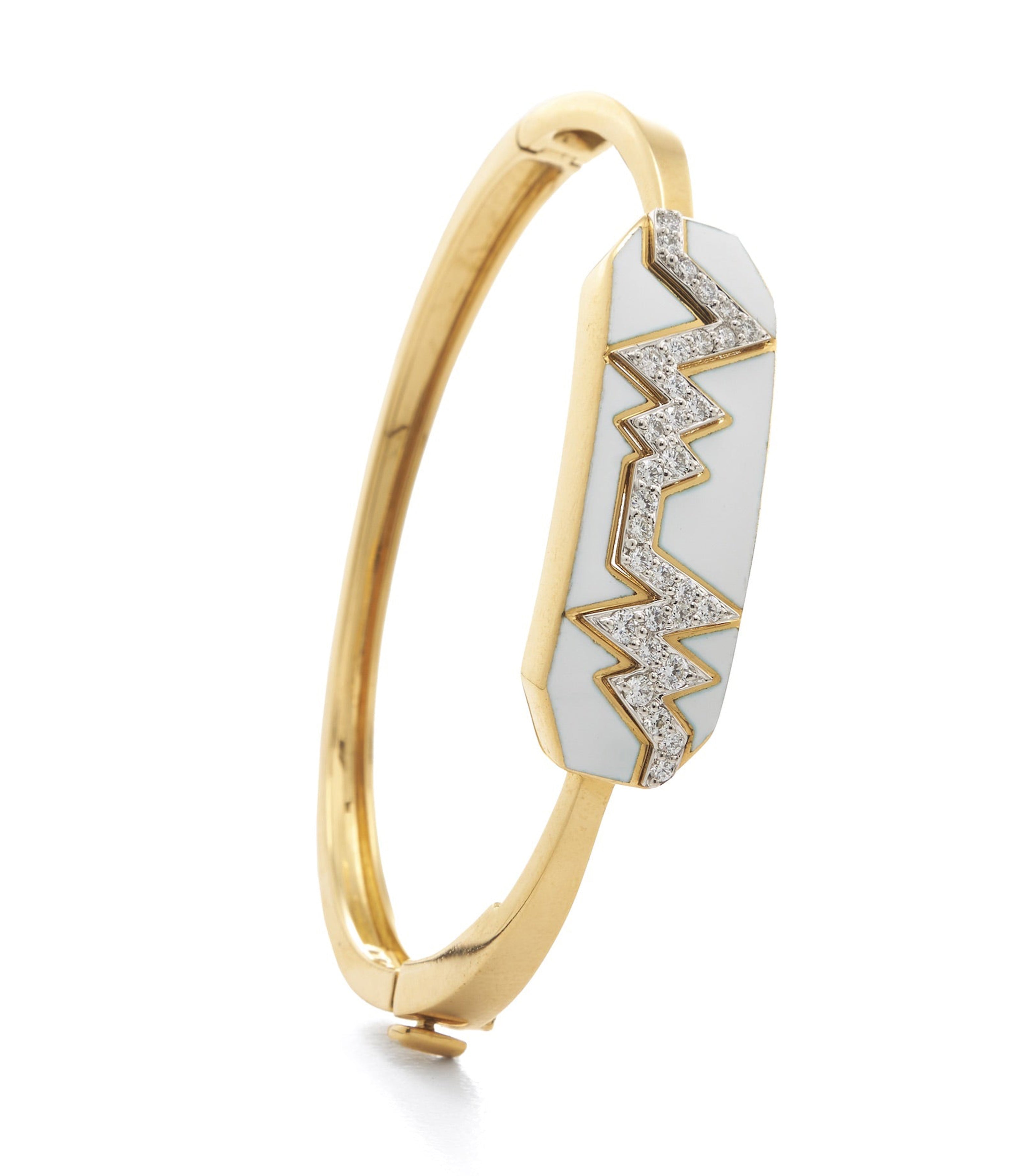 White Enamel Skip Bracelet | David Webb New York