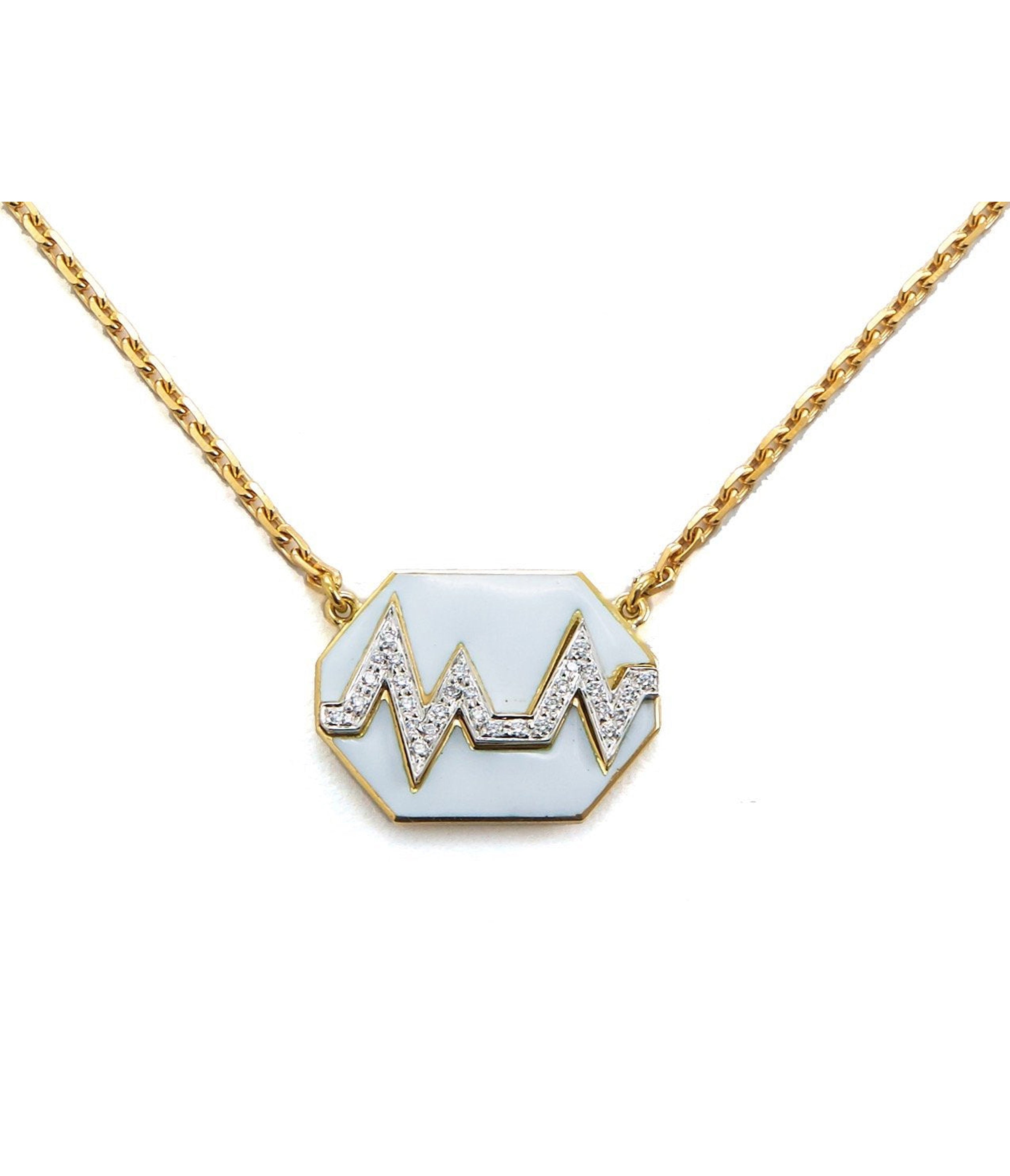 White Enamel Skip Necklace | David Webb New York