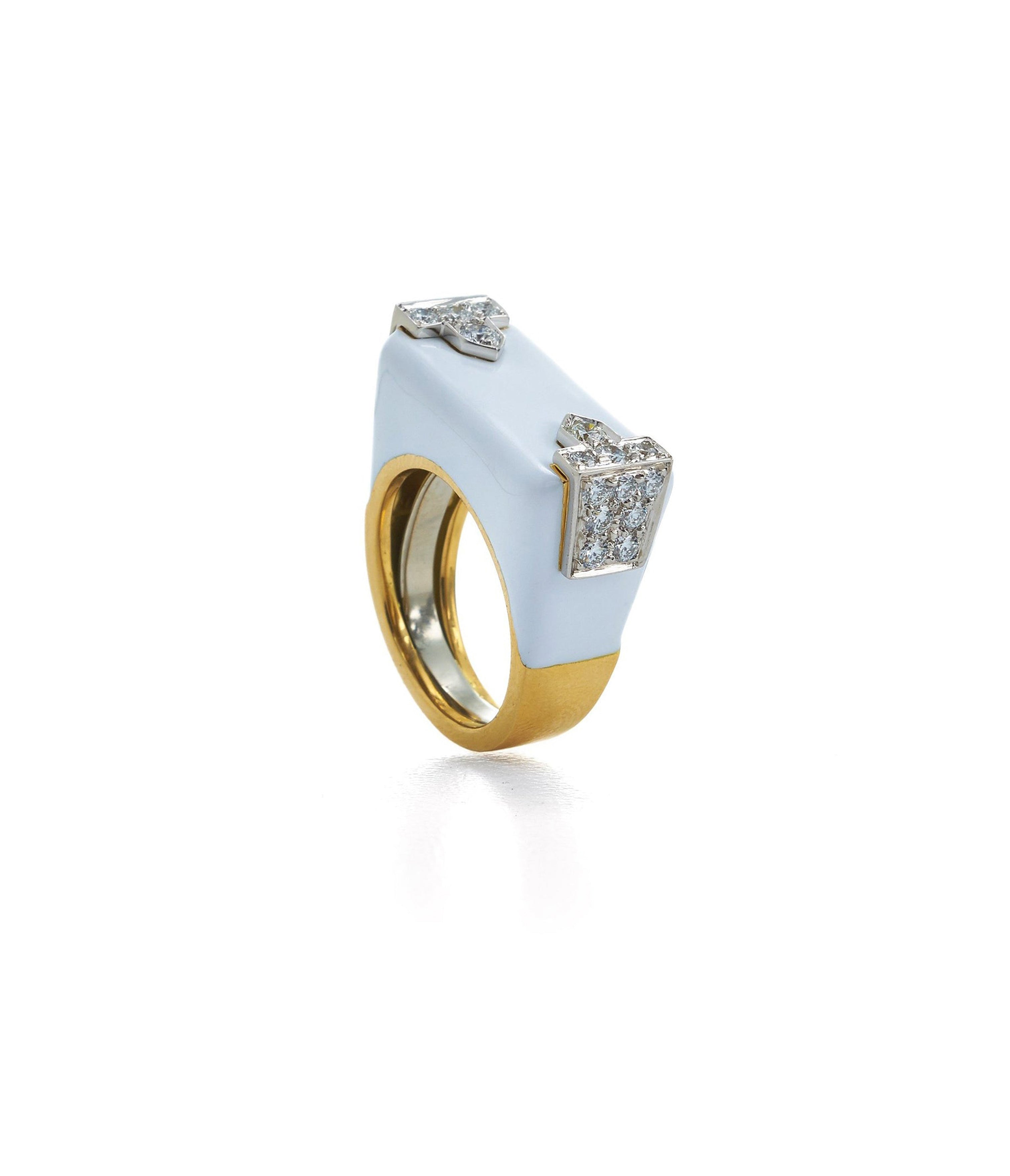 Hero Ring, White Enamel – David Webb