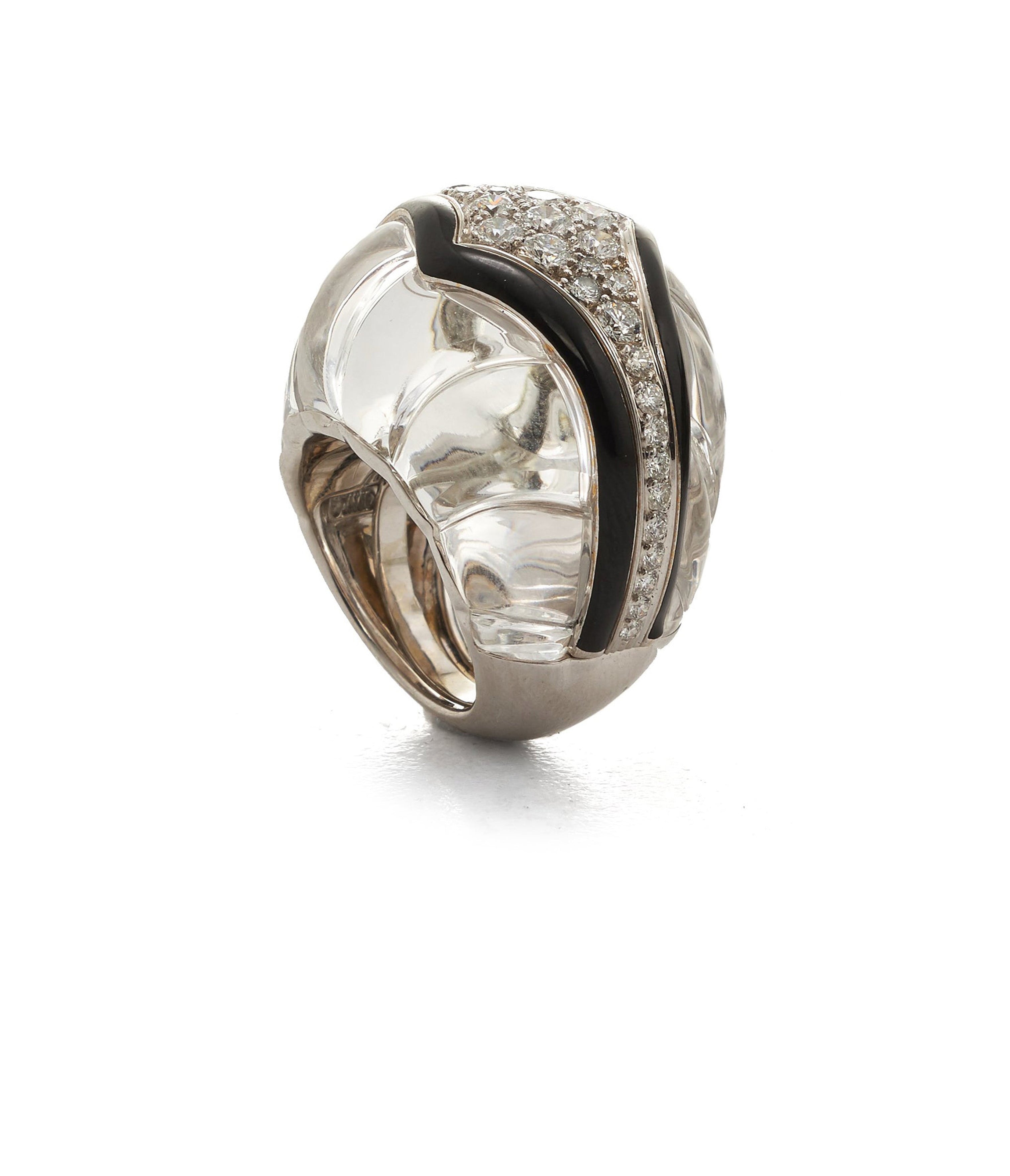 Crystal Black Tie Ring | David Webb New York