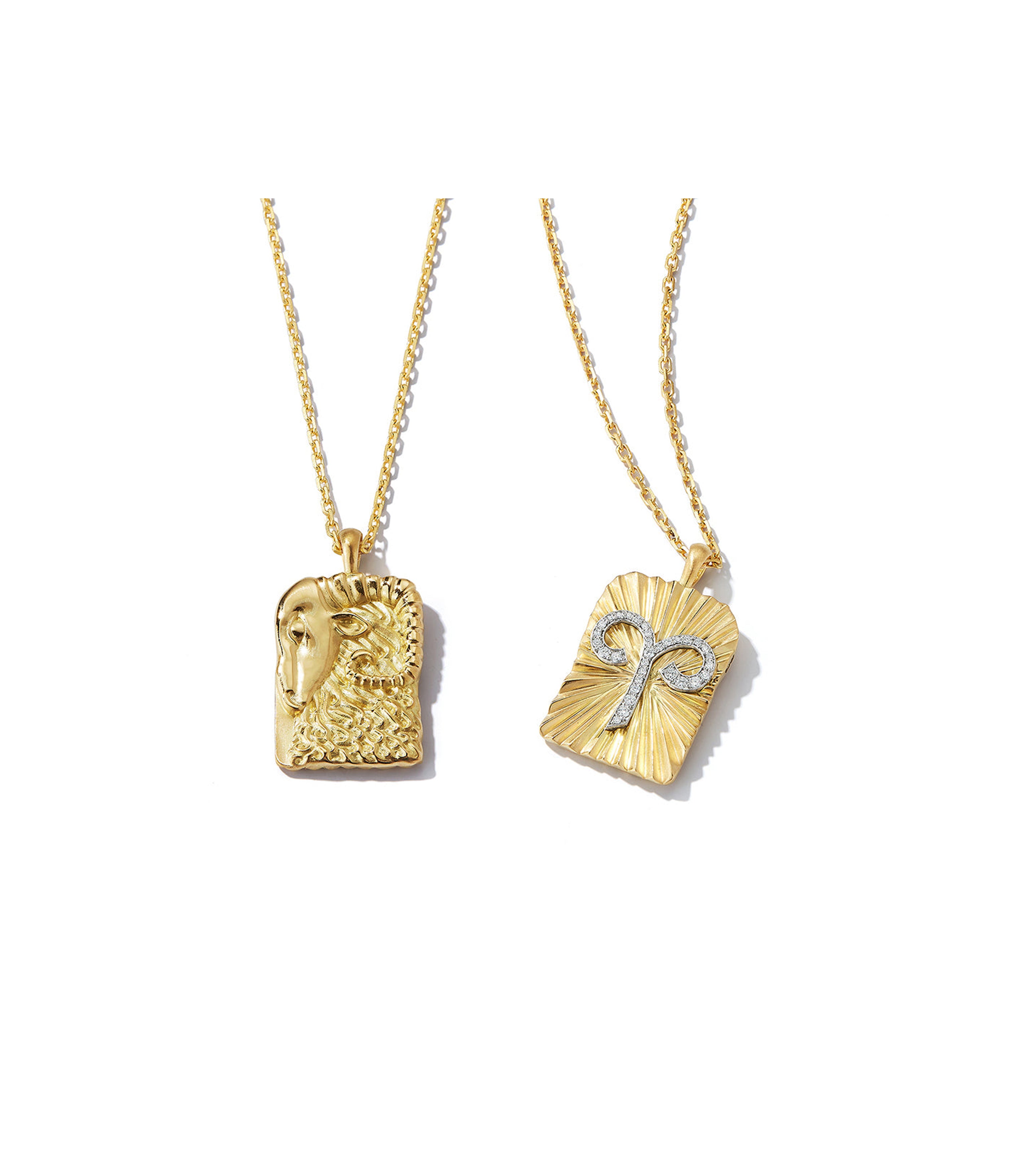 Aries Zodiac Diamond Pendant Necklace | David Webb New York